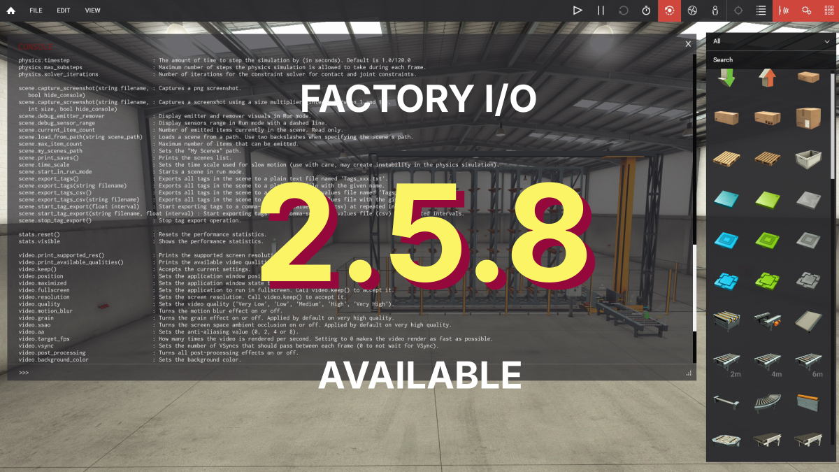 Factory I/O 2.5.8 maintenance release - Factory I/O